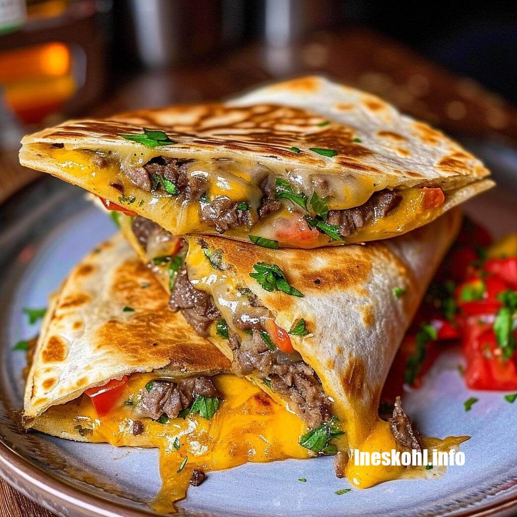 Cheesiest Steak Quesadilla Recipe Ineskohl Kitchen