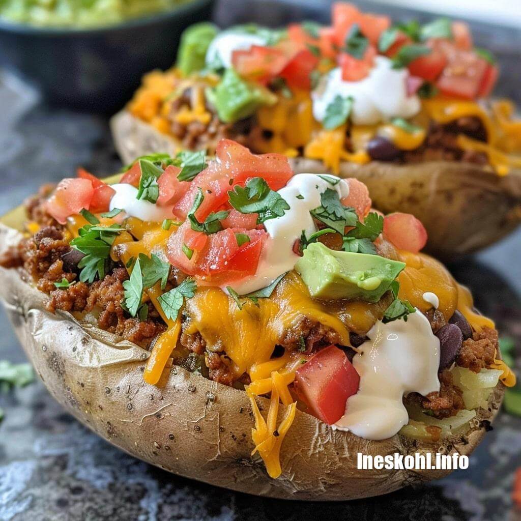 Homemade Taco Stuffed Baked Potato | InesKohl Kitchen