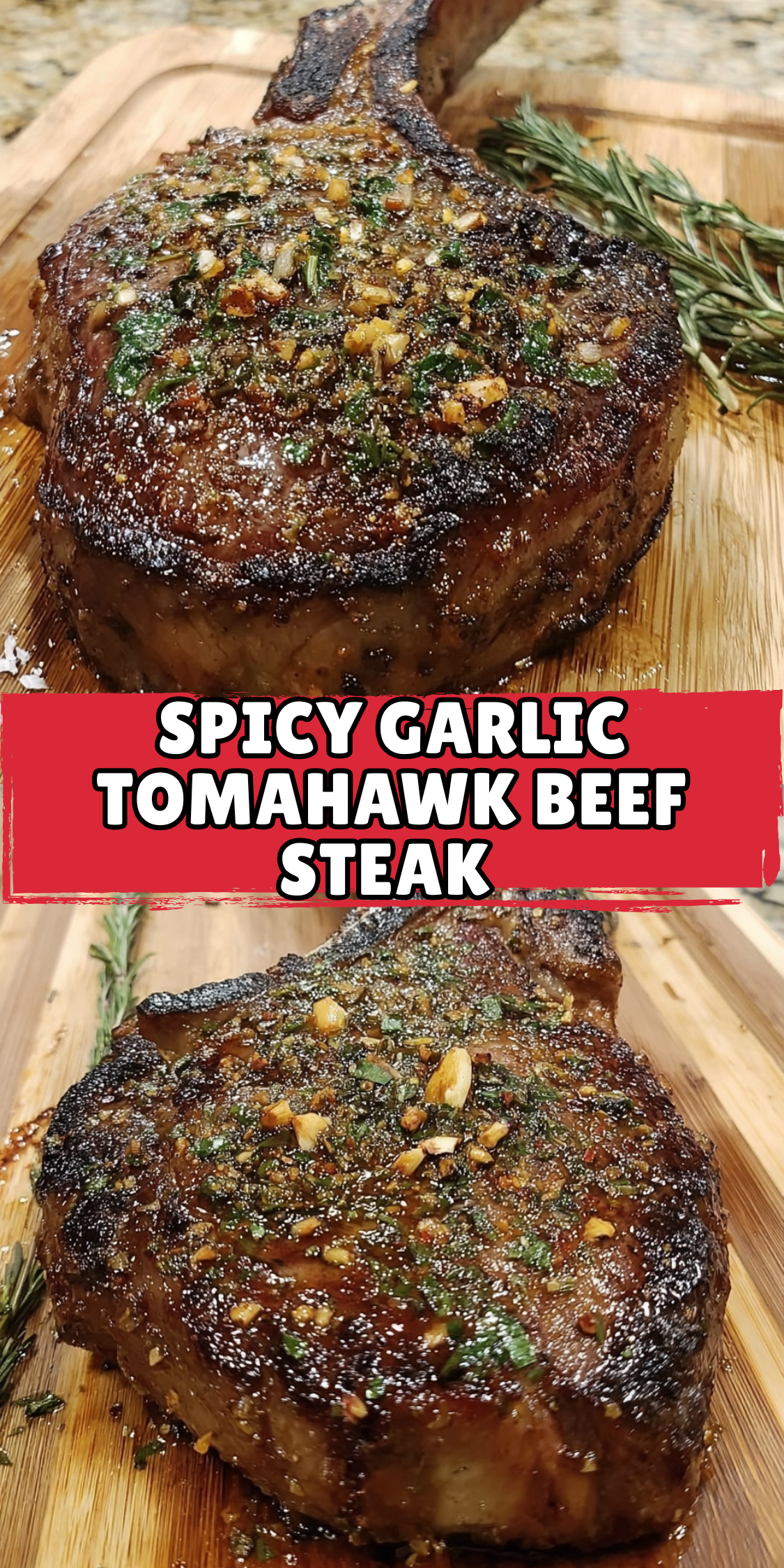 Spicy Garlic Tomahawk Beef Steak